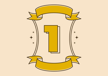 Number 1 in retro frame design Royalty Free Vector Image