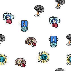 Brain human mind head idea seamless pattern Vector Image