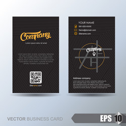 Creative black dark business card template modern Vector Image