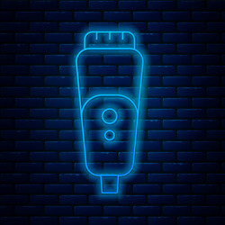Glowing neon line electric razor blade for men Vector Image