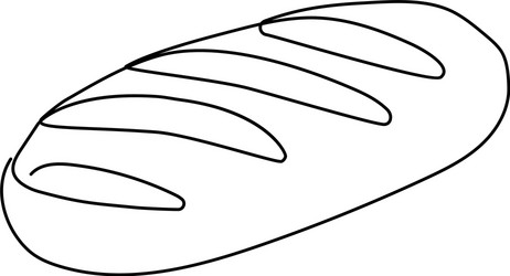 Loaf bread one line art continuous Royalty Free Vector Image