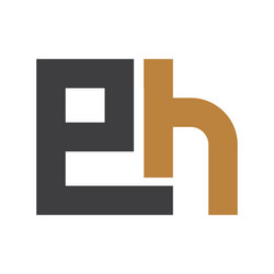Initial letter eh or he logo design Royalty Free Vector