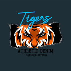 Tiger side whew logo sign silhouette emblem Vector Image