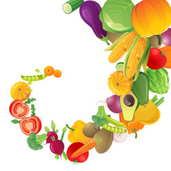 Fresh realistic group of vegetables healthy food Vector Image