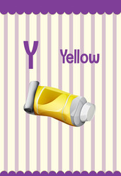 Alphabet flashcard with letter y for yawn Vector Image