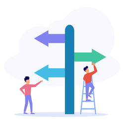 Graphic cartoon character directions Royalty Free Vector