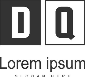 Initial dq logo template with modern frame Vector Image