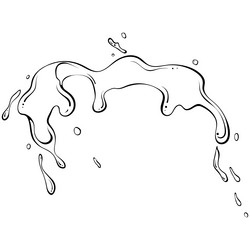 Liquid splash line art Royalty Free Vector Image