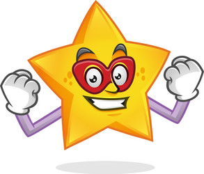 Smiley mascot gingerbread star dressed Royalty Free Vector