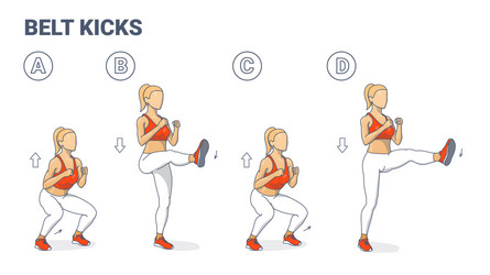 Switch kicks girl home workout exercise guidance Vector Image