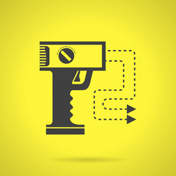 Pixel silhouette icon emergency signal gun weapon Vector Image