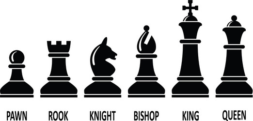 Chess piece set icons for logo design Royalty Free Vector