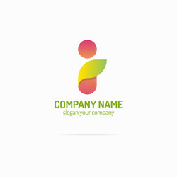 Happy human logo cuan color with silhouette man Vector Image