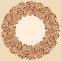 White engraving round frame Royalty Free Vector Image