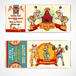 Circus show two vintage tickets set circus show Vector Image