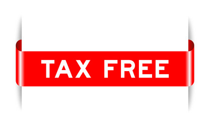 Red color inserted label with word tax exemption Vector Image