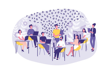 Hackathon doodle hand drawing business programmers