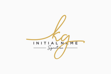 Initial kg signature logo template hand drawn Vector Image