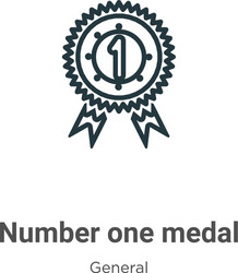 Number one athlete outline icon thin line black Vector Image