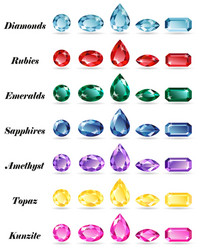 Set of seven gems Royalty Free Vector Image - VectorStock
