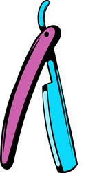 Straight razor sketch Royalty Free Vector Image