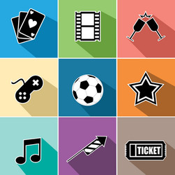Entertainment icon set Royalty Free Vector Image