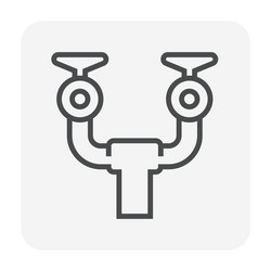 Fire fighting hose standpipe outlet color icon Vector Image