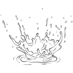 Liquid splash line art Royalty Free Vector Image