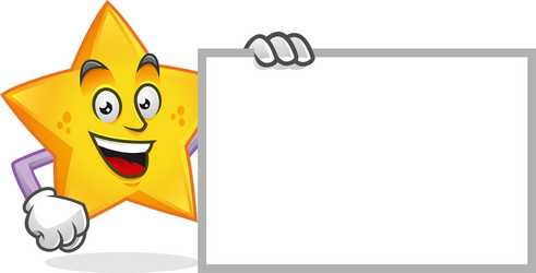 Star character design or mascot blank sign Vector Image