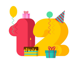 Anniversary Celebration Twelve Years Vector Images (over 190)