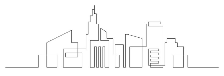 Toronto city one line drawing Royalty Free Vector Image