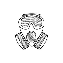 Human gas mask line art creative design Royalty Free Vector
