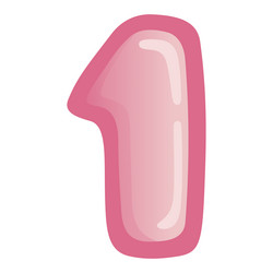 Number 3 three pink bold alphabet Royalty Free Vector Image