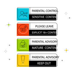 Parental advisory sign design Royalty Free Vector Image