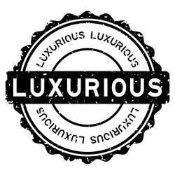 Grunge green luxurious word round rubber seal Vector Image