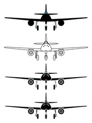 Thunderbolt aircraft in front view Royalty Free Vector Image