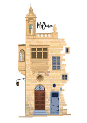 Maltese balconies and windows with various Vector Image