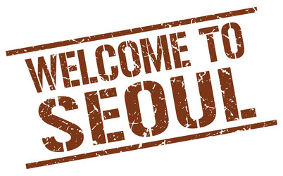 Welcome to seoul stamp seoul round sign Royalty Free Vector