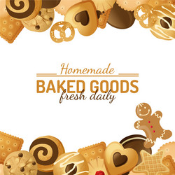 Bright background with cookies Royalty Free Vector Image