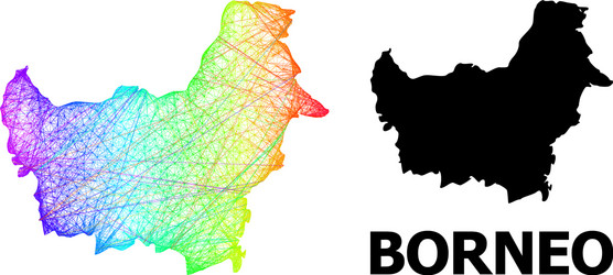 Triangle filled spectrum map of brunei Royalty Free Vector