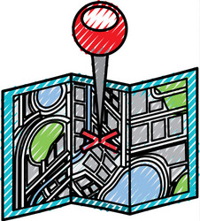 Map pin with a cross marker shape location Vector Image