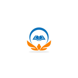Open book student education logo Royalty Free Vector Image
