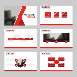 Red abstract presentation templates infographic Vector Image