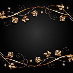 Copper abstract butterfly on black background Vector Image