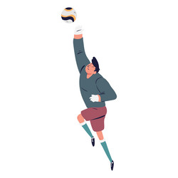 Soccer goalkeeper catching Royalty Free Vector Image