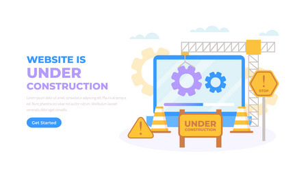 Website under construction landing page Royalty Free Vector