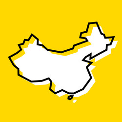 China simplified map Royalty Free Vector Image