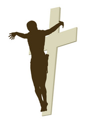 Jesus arms extended reaching out in blessing Vector Image