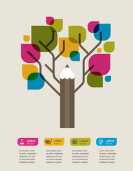 Colorful education tree with pencil and text space