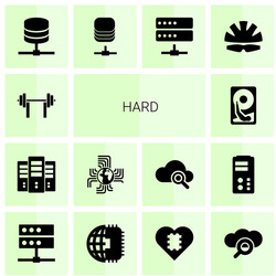 Hard icons Royalty Free Vector Image - VectorStock